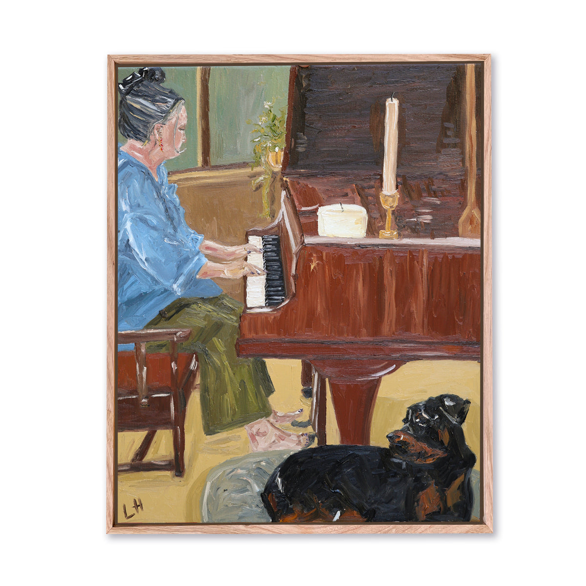 rufus by the piano – Libby Haines Art